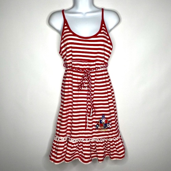 COOGI | Dresses | Vintage Y2k Coogi Red White Striped Embroidered Crest ...